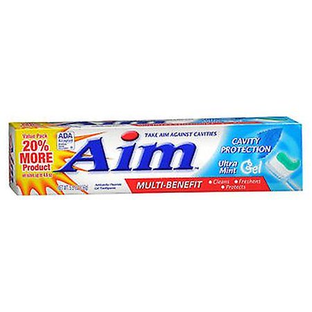 Aim Anticavity Fluoride Gel Toothpaste Ultra Mint, 5.5 Oz (Pack of 1 ...