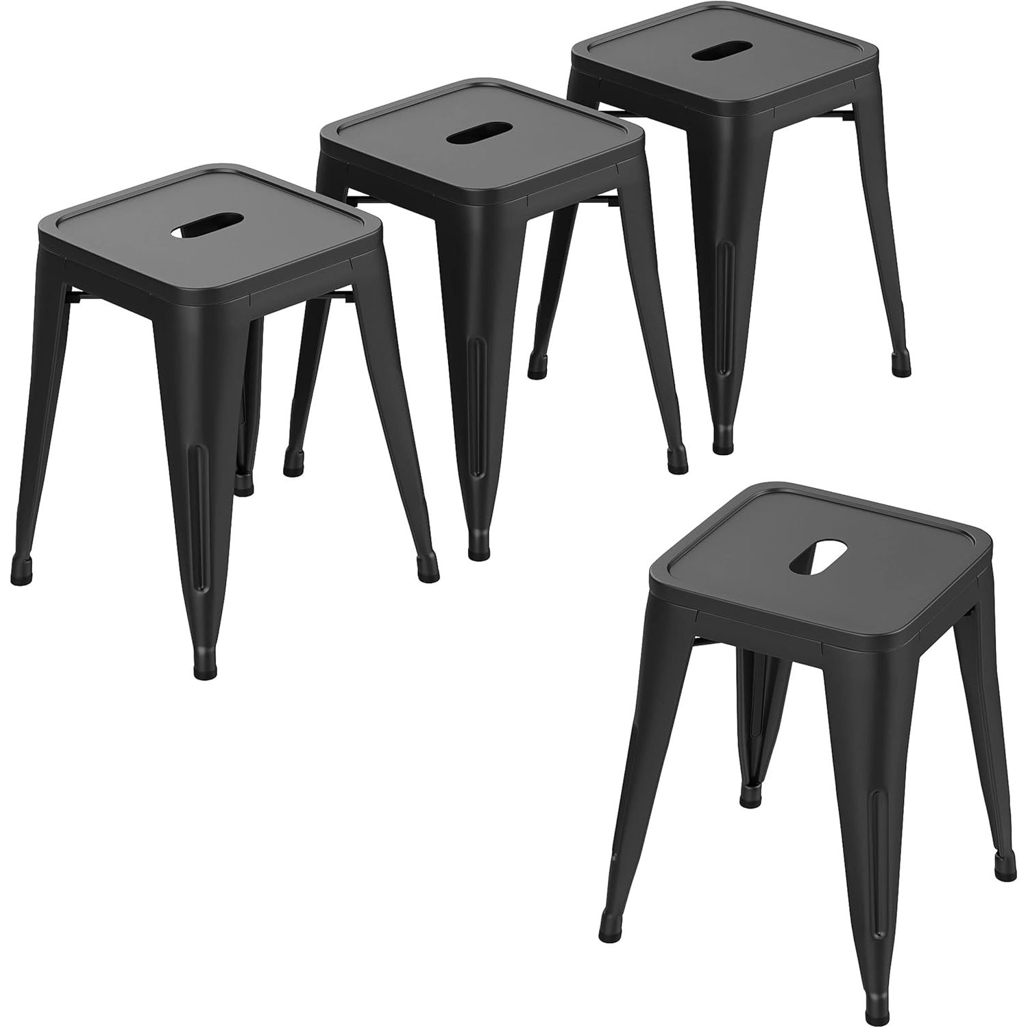 LDHF Industrial Metal Barstools Classroom Stools Short Stools [Set of 4 ...