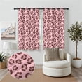 Brown and Pink Leopard Print Blackout Curtains,Triple Weaved Fabric ...