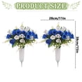 Artificial Cemetery Flowers with Vase Spike, Red White Blue Roses ...