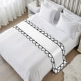 Art Frame Bed Runner for Cal King Size Bed, Geometric Black Morocco ...