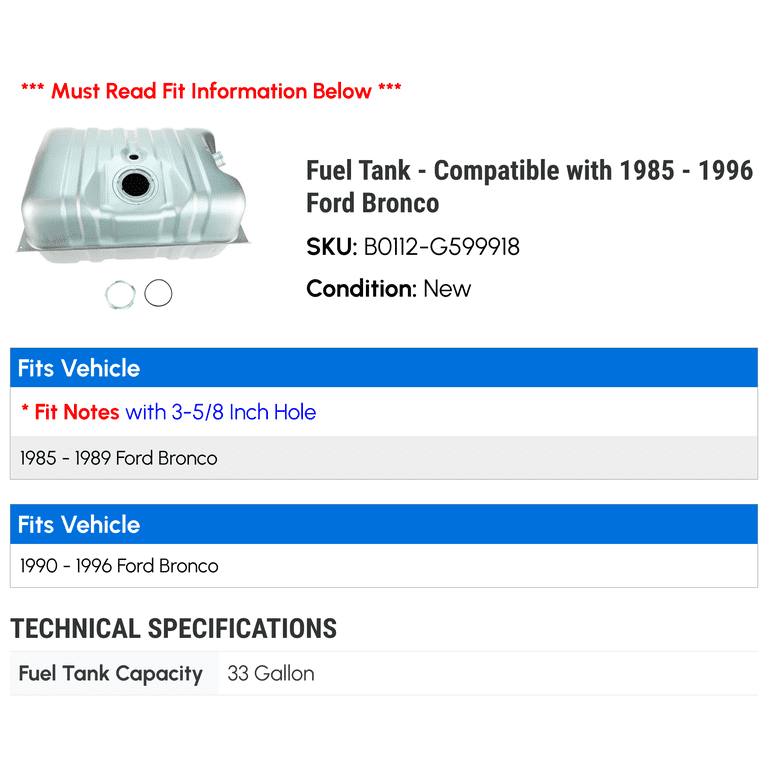 1991 Ford Bronco Gas Tank