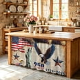 Anniversary USA Flag Cabinet Curtains 28" W x 51" L, Bald Eagle Statue ...