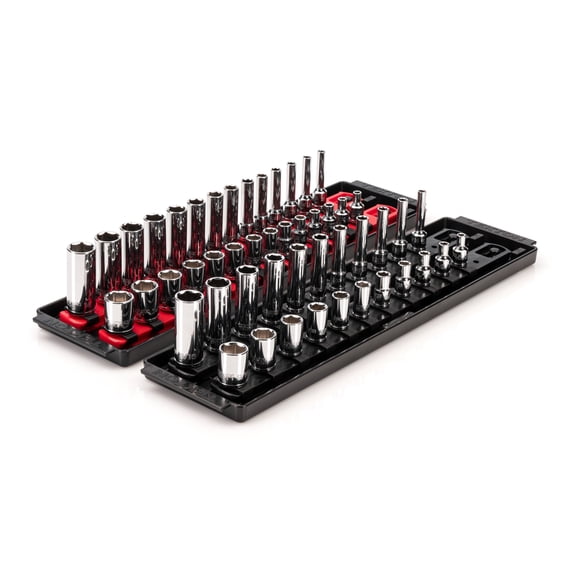 64-piece socket wrench set, including 6-point deep and shallow impact ...