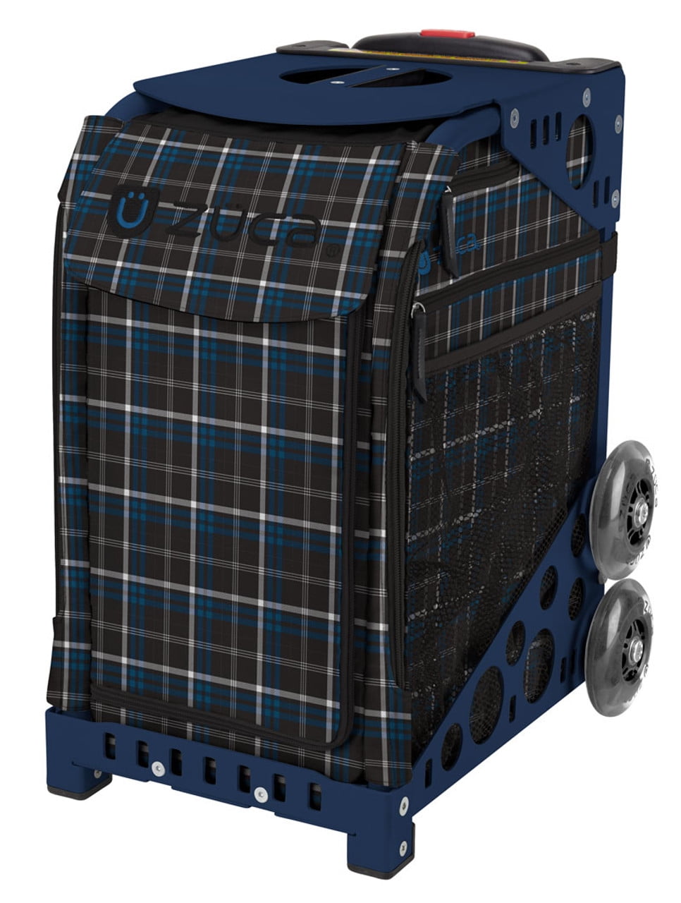 Zuca 18" Sport Bag - Imperial Plaid with Flashing Wheels (Navy Frame ...