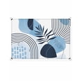 Blue Boho Sun Shade Sail 12'X16' Medieval Leaves Geometric Lines ...