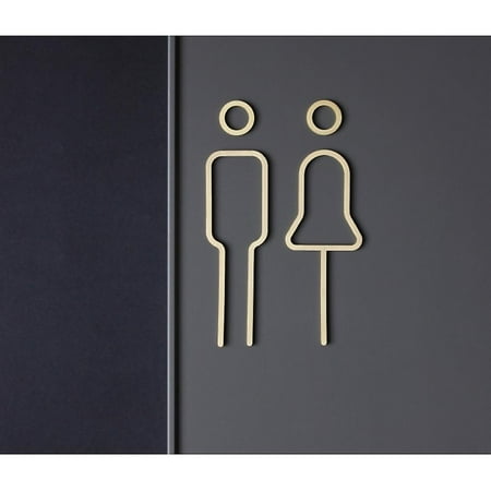 Man Woman Metal Wall Sign Plate Toilet Doorplate Wash Room Label Wc ...