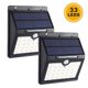 2 Pack Waterproof 33 LED Solar Powered PIR Motion Sensor Wall Light with 3 Intelligient Modes ...