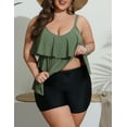 a.Jesdani Plus Size Tankini Swimsuits, Tummy Control Two Piece, Ruffled ...