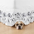 Black Poppy Bed Skirt Bed Skirts California King Size 18 Inch Drop ...