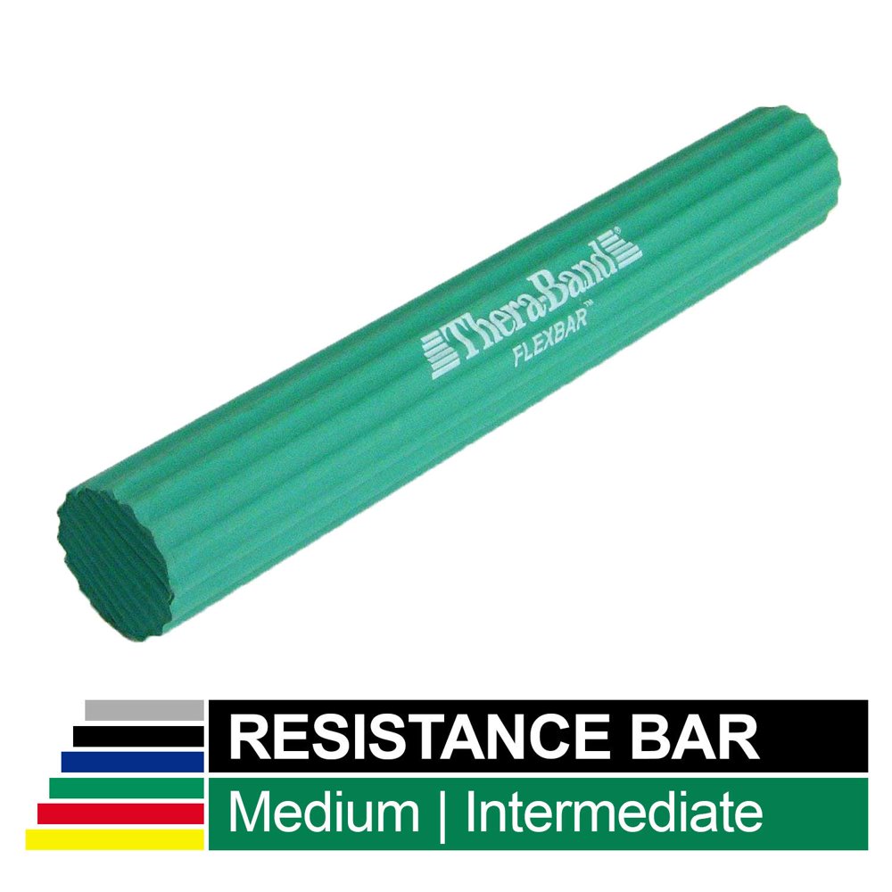 TheraBand FlexBar Resistance Bar, Green, Medium, Intermediate - Walmart ...