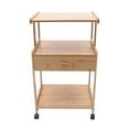 3 Tiers Printer Cart Wooden Scanner Cart Storage Stand W/ Drawer for ...