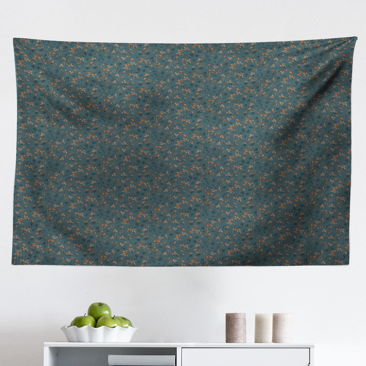 Abstract Tapestry, Pattern of Repetitive Fall Branch Drawings on a ...