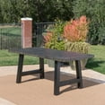 GDF Studio Doris Outdoor Rectangular Metal Lightweight Concrete Dining ...