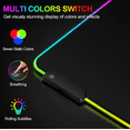 Large 31.50x11.81x0.16inch RGB Gaming Mouse Pad,LED Soft Extra Extended ...