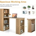 48 Inch Computer Desk with Bookshelf, Reversible Study Writing Desk ...