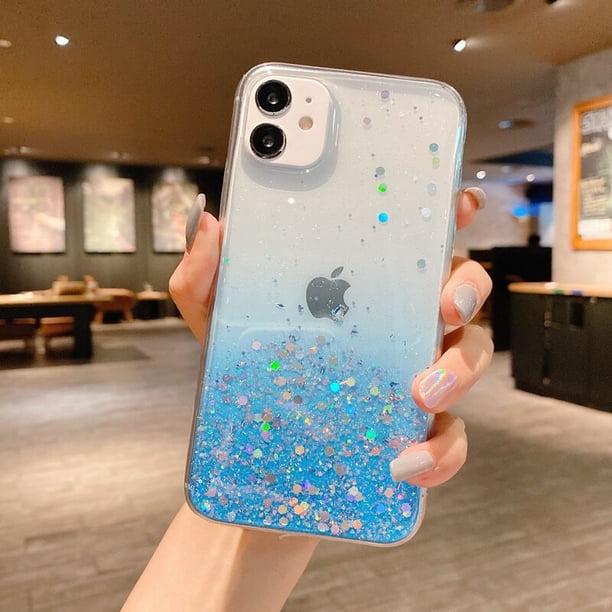 Funda de teléfono transparente con purpurina de lujo para iPhone 11 12 ...