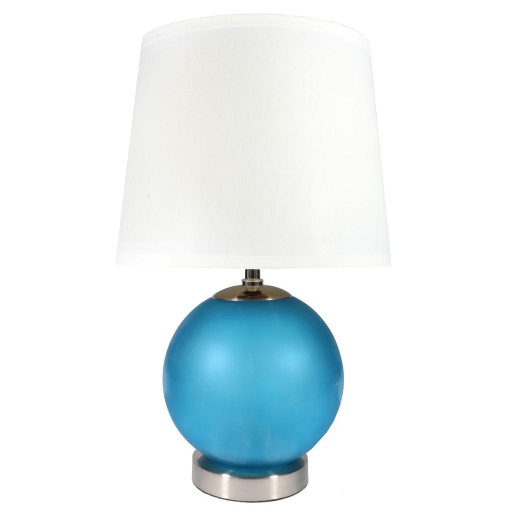 Dennis East 70340 - 1 Light 18.5" Blue Frosted Glass Lamp with Shade ...