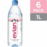 Free Shipping! evian Natural Spring Water, 1L Bottles, 6 Pack, Mineral ...