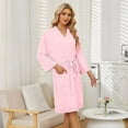 LYCY Womens Robes, Lightweight Short Bathrobe 3/4 Sleeves Lace Soft ...