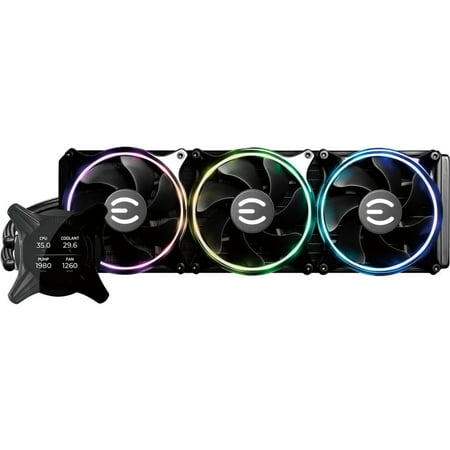EVGA CLCx 360mm All-in-One LCD CPU Liquid Cooler, 3x 120mm PWM ARGB ...