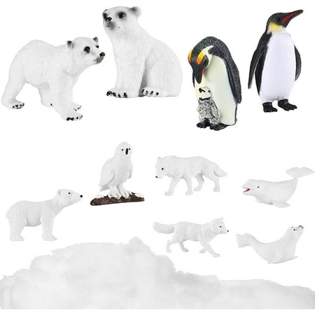10 Pieces Polar Animal Figurines Set Realistic Arctic Figures Animal ...