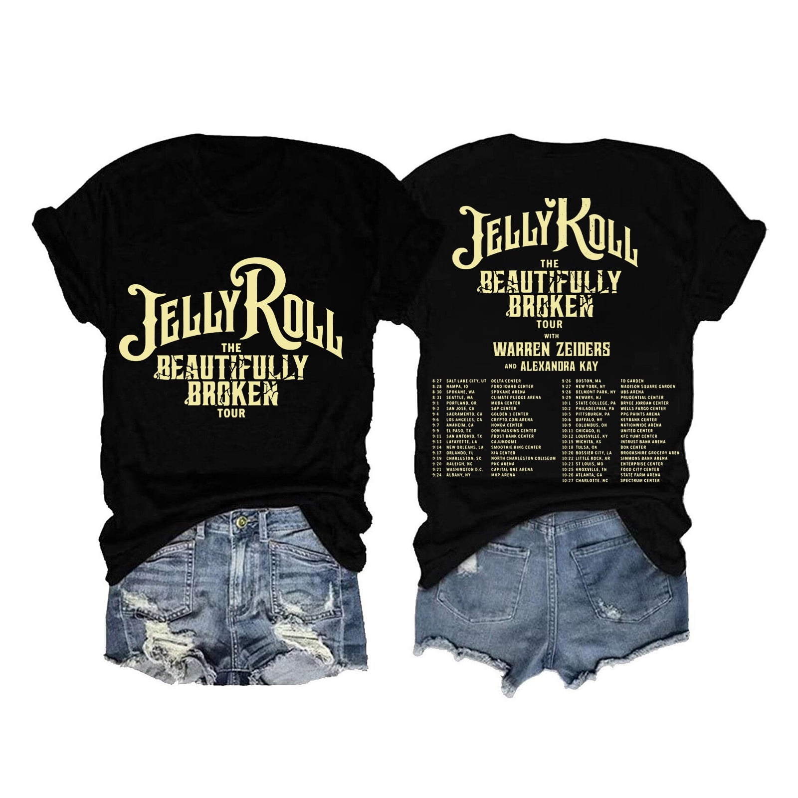 Click here for Huitkmm Women Tops Jelly Roll Beautifully Broken T... prices