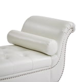 PU Leather Sofa Bench with Storage, Entryway Foot Stool with 2 ...