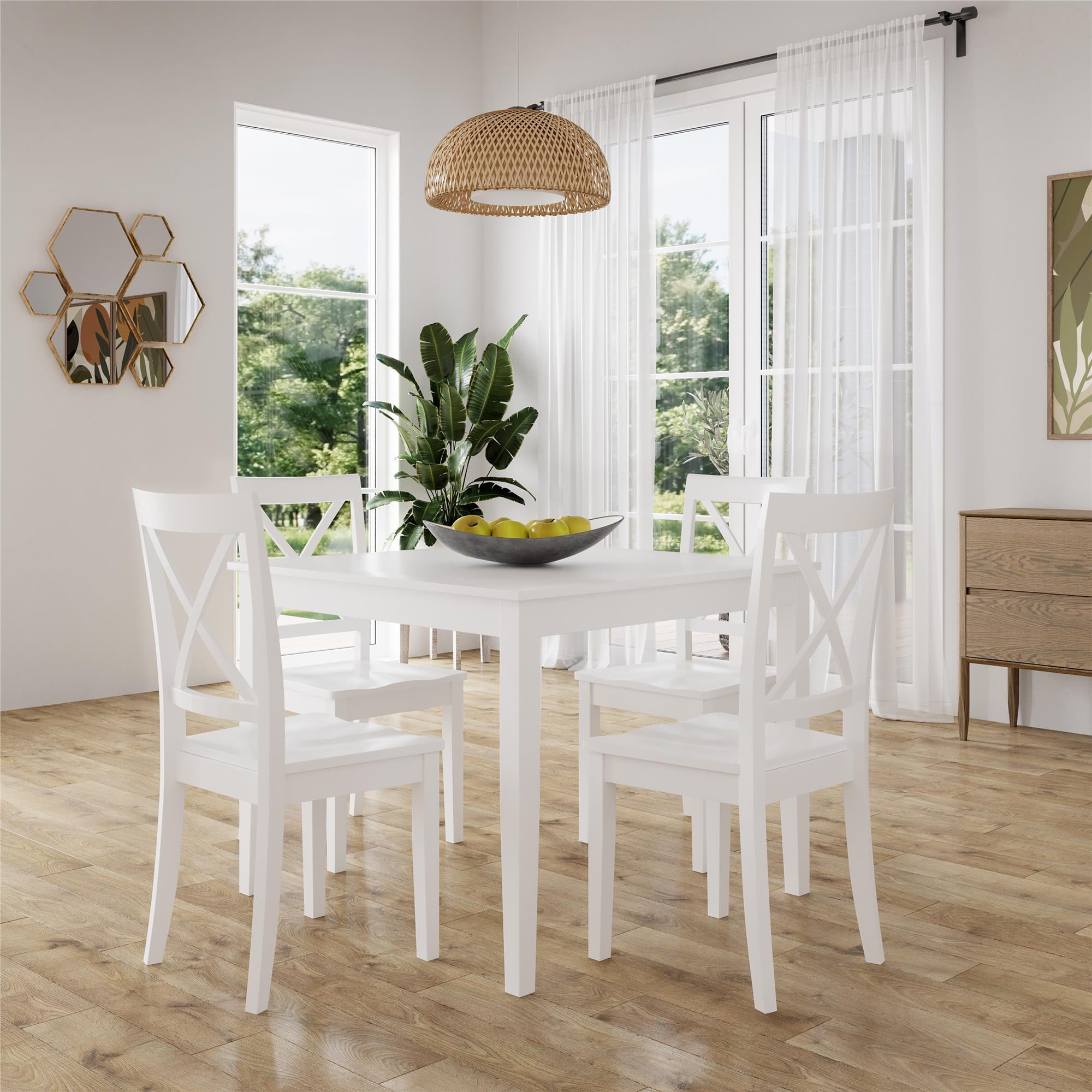 DHP Sunnybrook 5-Piece Dining Set, White - Walmart.com