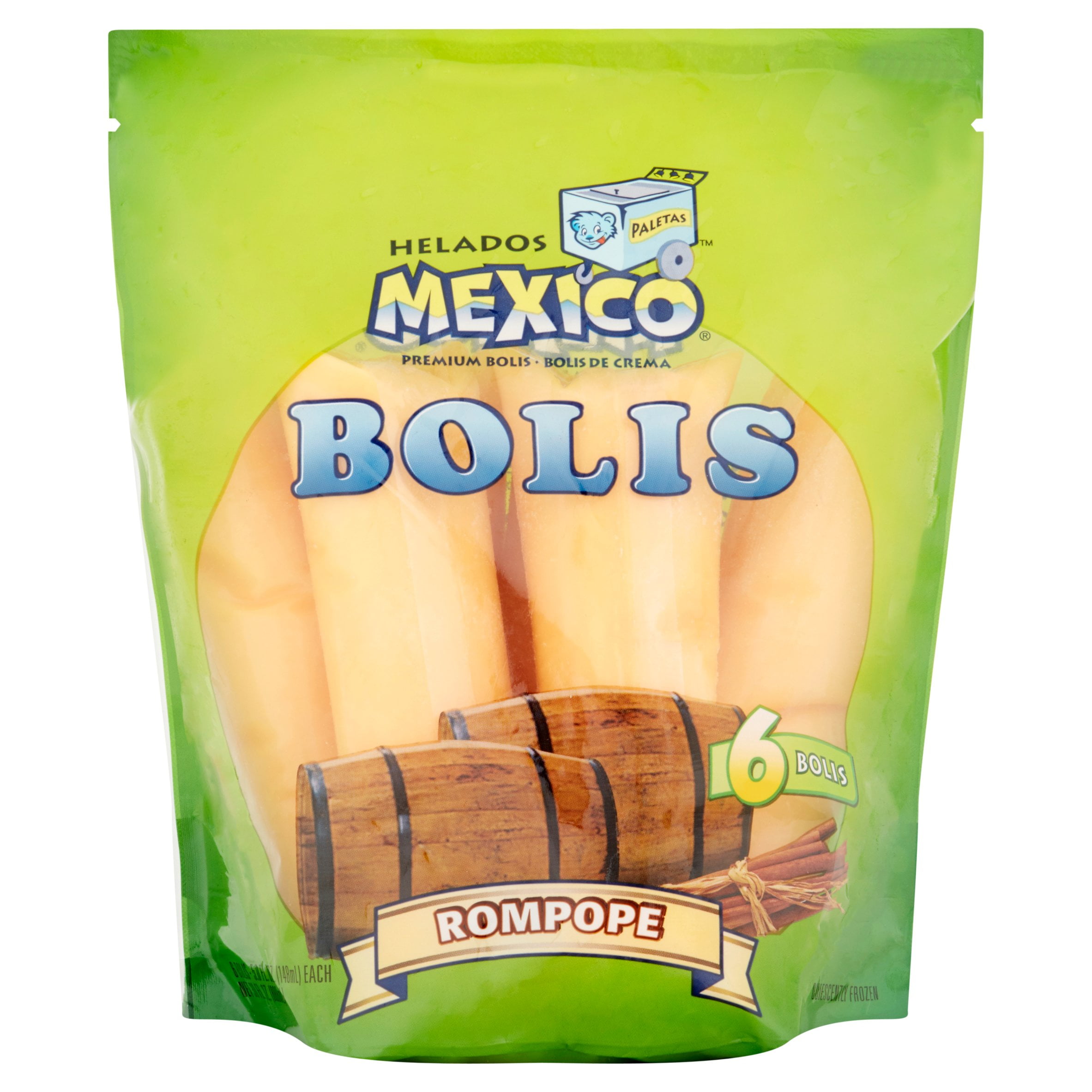 Paletas Helados Mexico Rompope Premium Bolis, 5.0 fl oz, 6 count ...