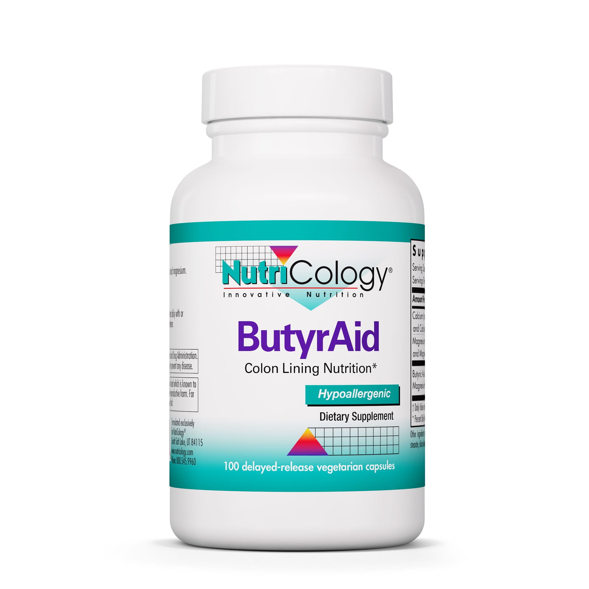 NutriCology ButyrAid - Butyric Acid Colon Lining Nutrition -100 Delayed ...