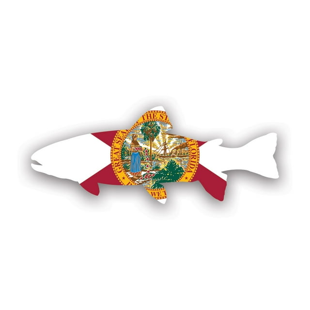 Florida State Shaped Trout Sticker Decal - Self Adhesive Vinyl ...