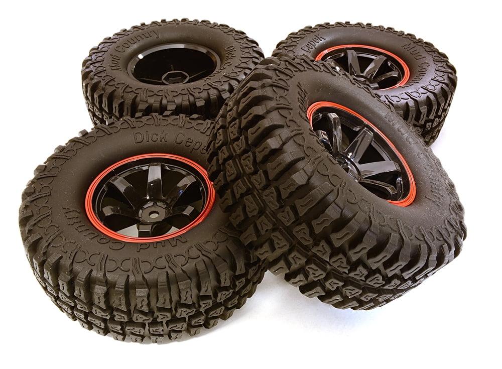Integy RC Toy Model Hop-ups OBM-1451BLACKRED Composite 6 Spoke Off-Road ...