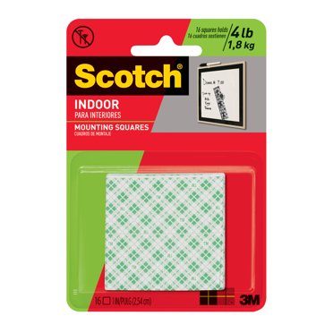 Scotch Double-Sided Adhesive Removable Mounting Squares, 1 in. x 1 in ...