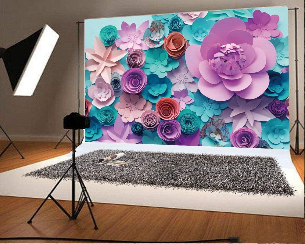 ABPHOTO 7x5ft 3D Paper Flower Backdrop Floral Trendy Abstract DIY ...