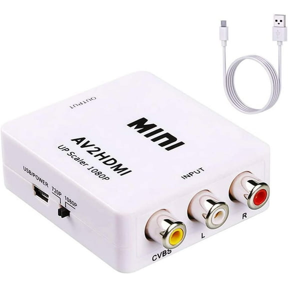 RCA to HDMI,AV to HDMI Converter, 1080P Mini RCA Composite CVBS Video ...