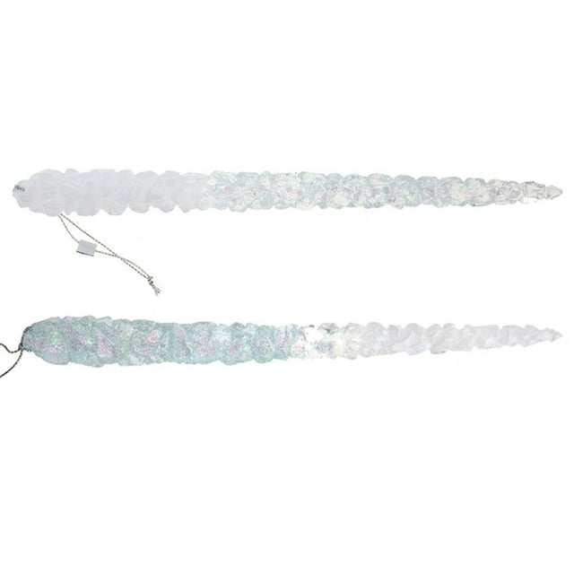 Decorative Hanging Acrylic Icicles Iridescent Glitter Christmas Tree ...