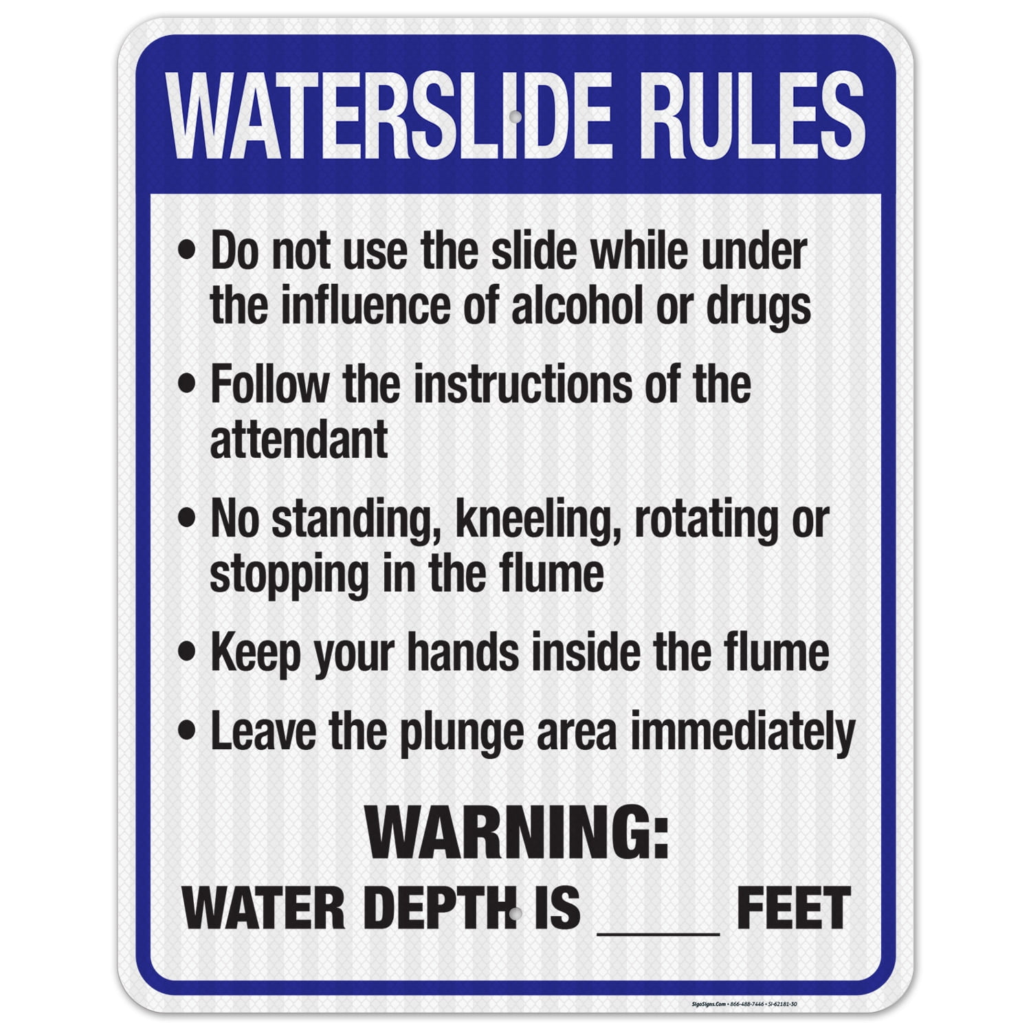 Wisconsin Waterslide Rules Sign, Complies With State Of Wisconsin Pool ...