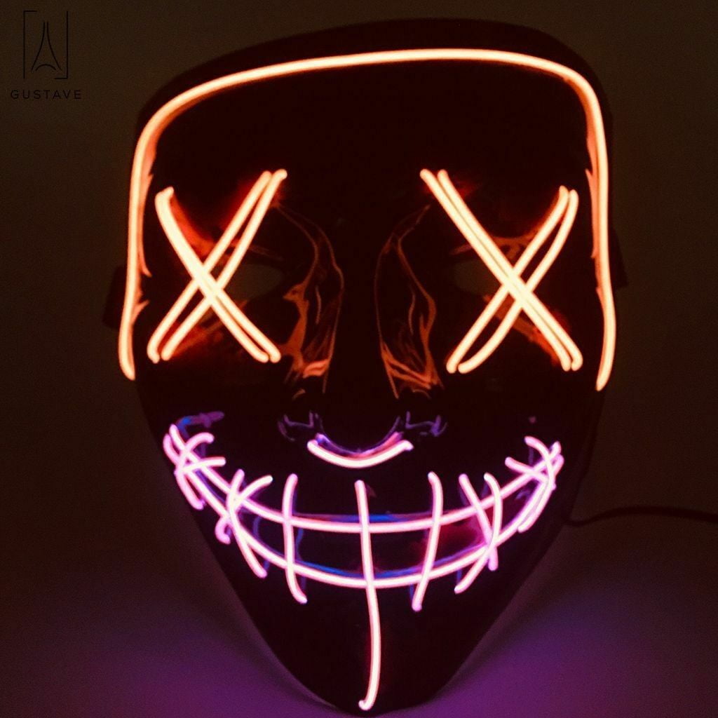 Gustave Halloween Scary Light Mask 4 Modes 2 Colors Cosplay Led Costume ...