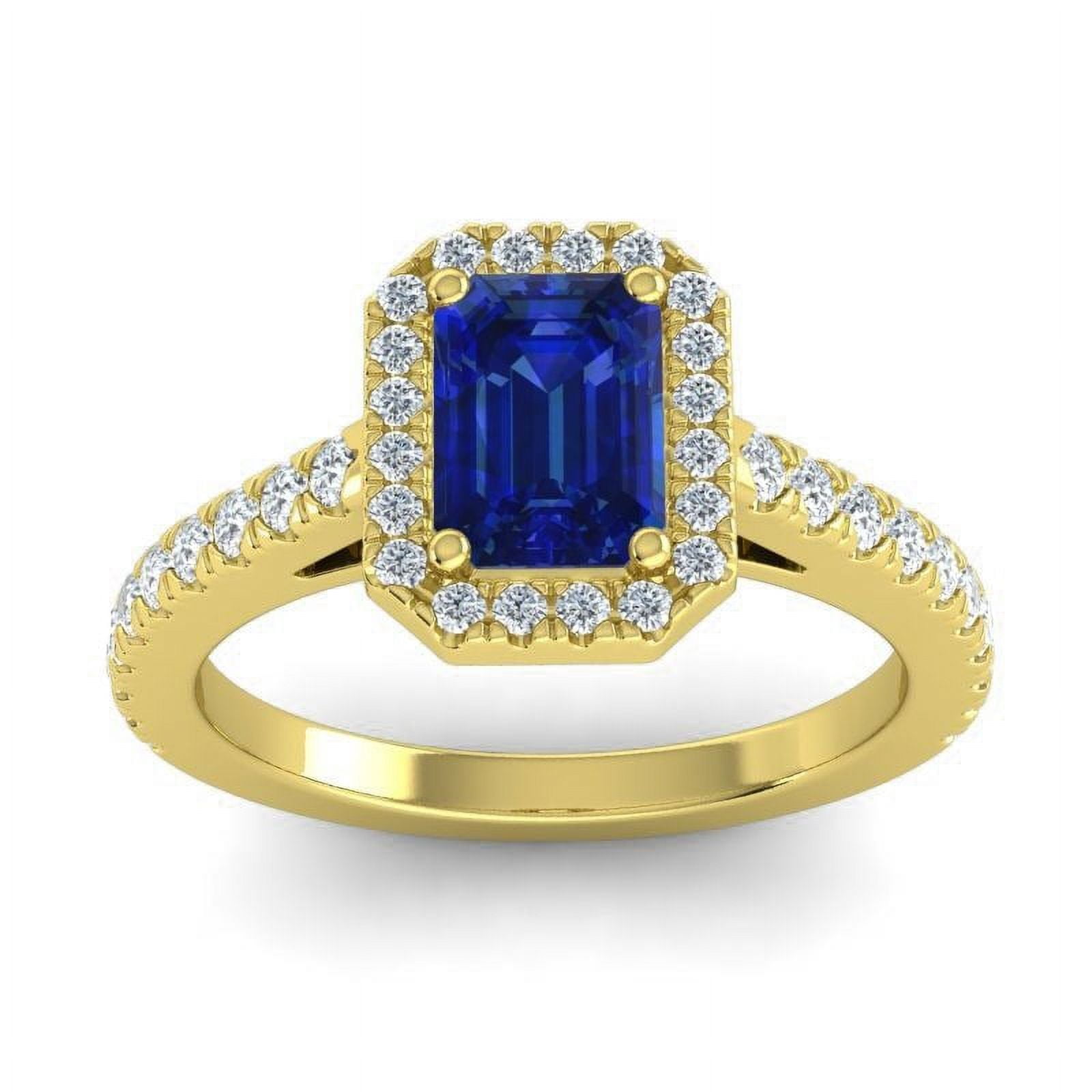 2.95 Ct Naturel Diamant Bleu Saphir Belle Bague de Mariage pour Fiancée ...