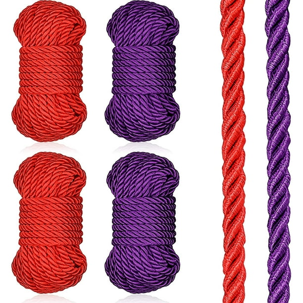 32 Feet Braided Twisted Silk Ropes 8mm Diameter Soft Solid Braided ...