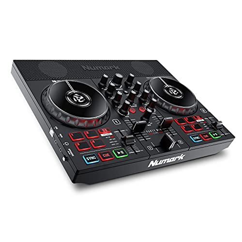 Numark Party Live DJ Controller Set with Lights, Speakers, Mixer for ...