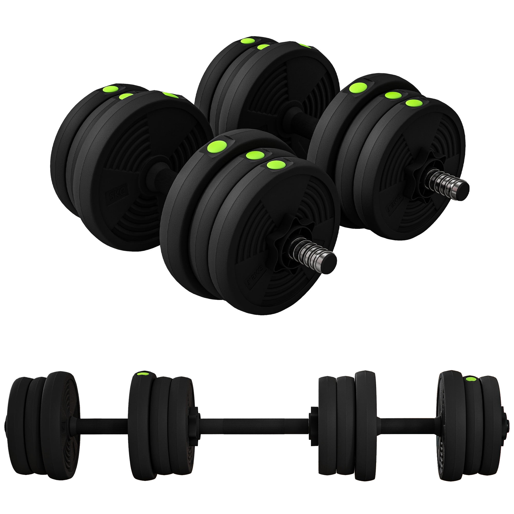 Soozier Adjustable Barbell & Dumbbells Set with Non-slip Handlebs ...