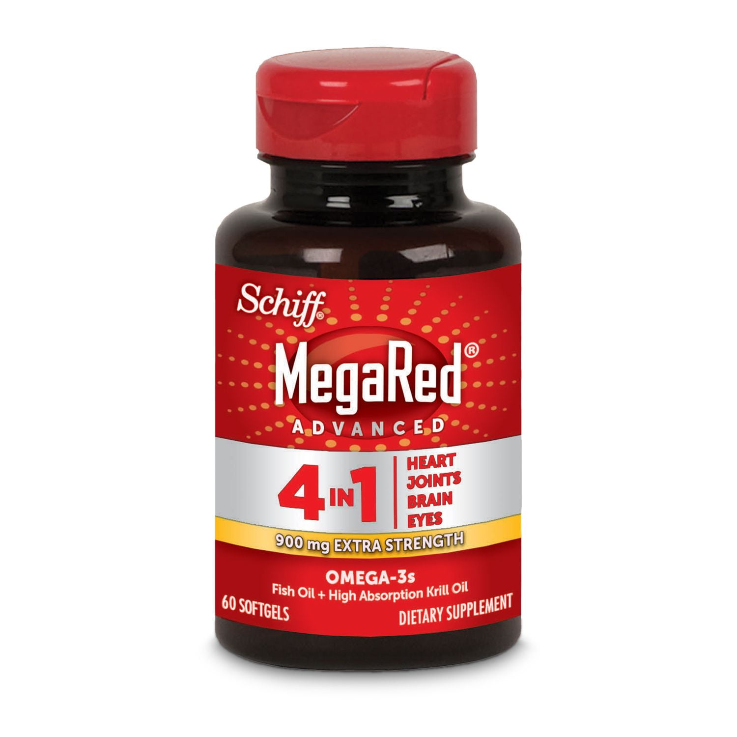 MegaRed Advanced 4 in 1, 2x Concentrated Omega3- 900 mg (60ct ...