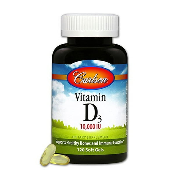 Carlson Vitamin D3 10000 IU Softgels, 120 Ct - Walmart.com