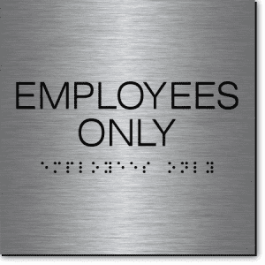 Employees Only Sign-Steel / Black (4 Units) - Walmart.com
