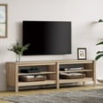 FITUEYES TV Stand Media Console Oak Shelves for TVs up to 75 Inch ...