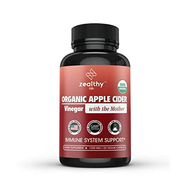 Zealthy Life Certified Organic Apple Cider Vinegar Capsules - with The ...