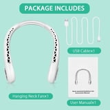 HQX Portable Neck Fan, Hands Free, Bladeless & Quiet, 3 Speeds, USB ...