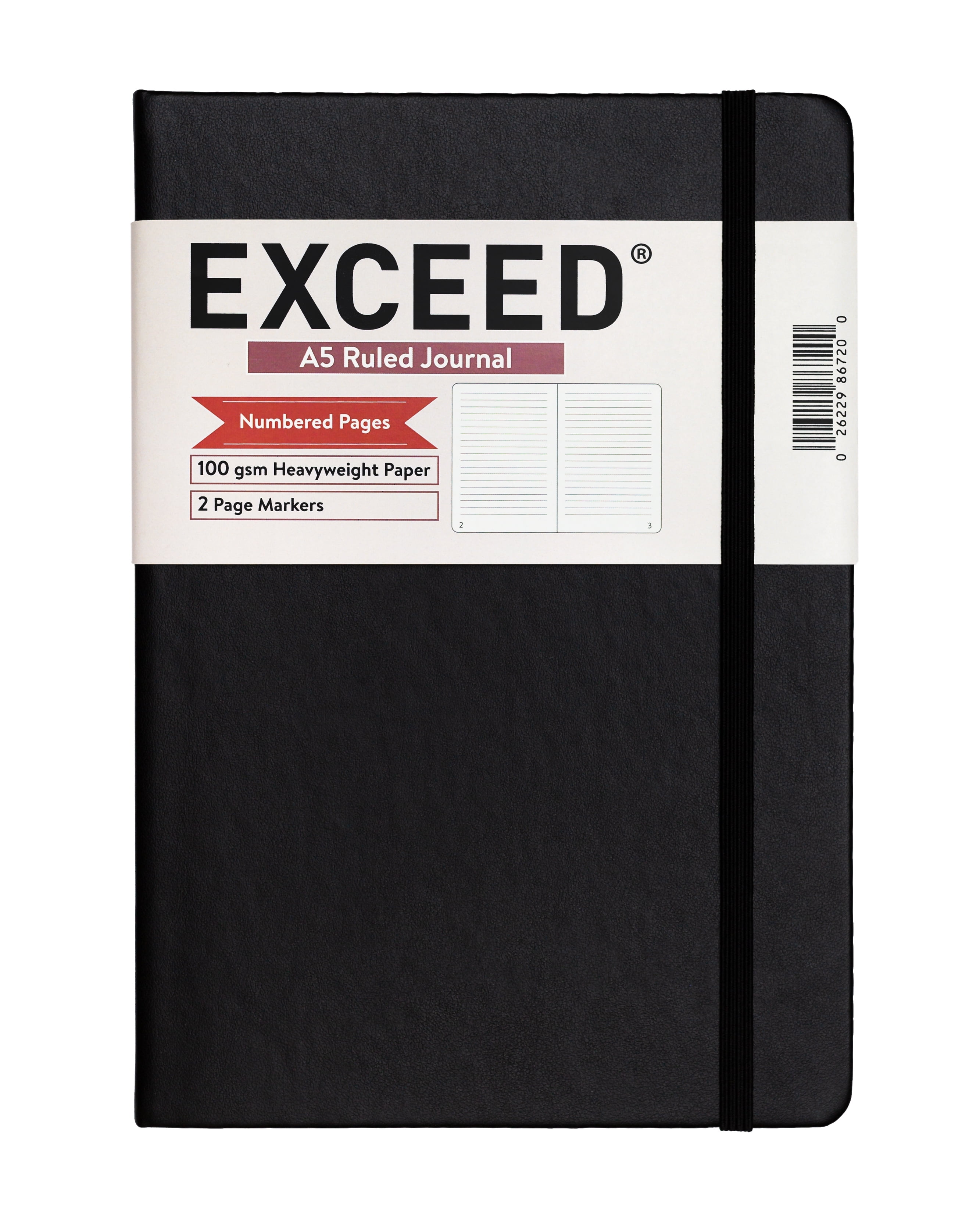 Exceed A5 Ruled Journal, Ruled, Black, 120 Sheets, 100 GSM - Walmart.com